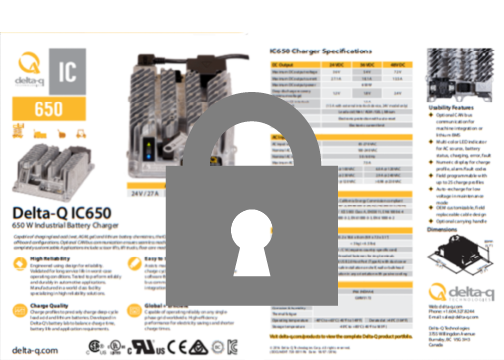 Delta-Q IC650 Specification Sheet